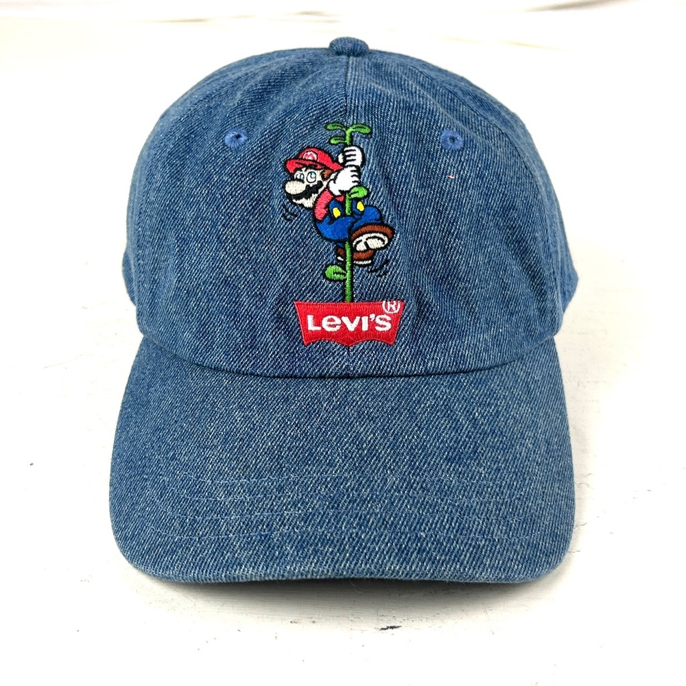 Levis X Nintendo Super Mario Denim Snapback Hat Cap B… - Gem